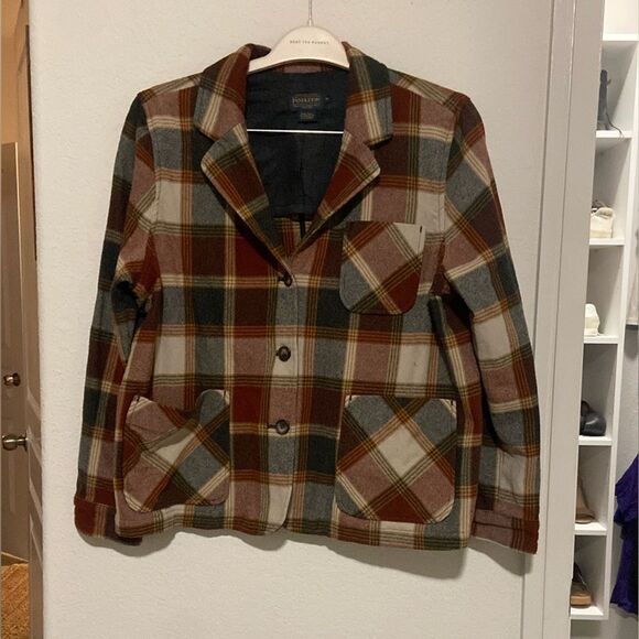 Pendleton | Jackets & Coats | Pendleton Wool Plaid Blazer Jacket Xl Heritage Western Workwear ...